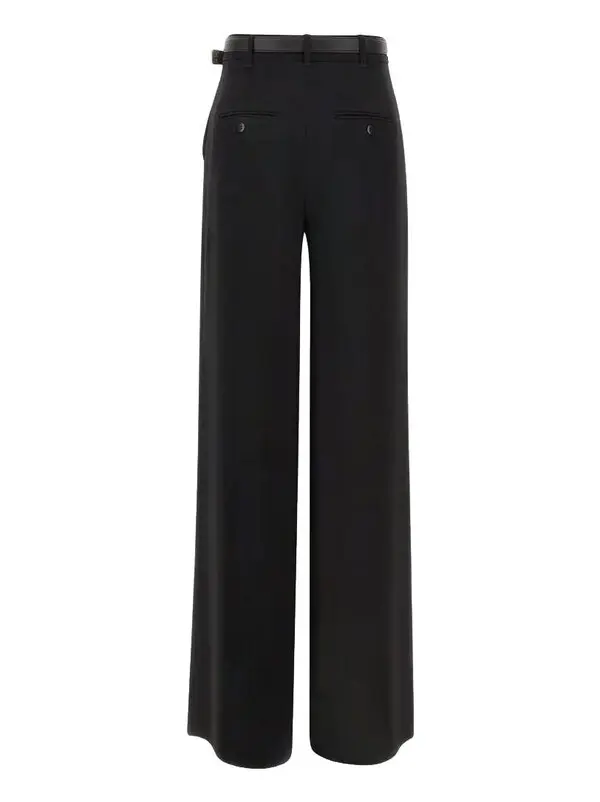 Max Mara Belted Wide-leg Trousers - Black