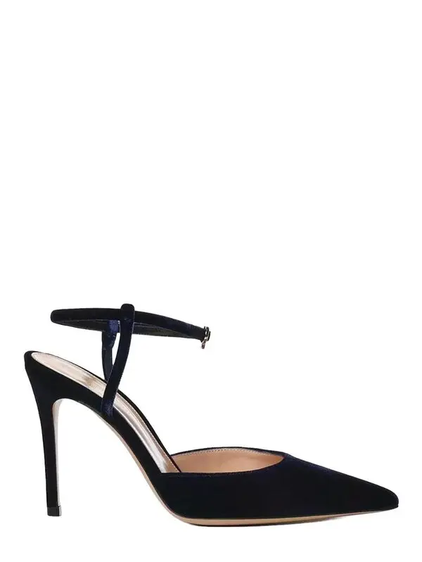 GIANVITO ROSSI Pointed-toe Ankle-strap Pumps - Blue