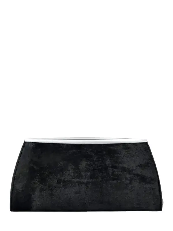 Tyler Ellis Suzannah Crushed-velvet Clutch Bag - Black