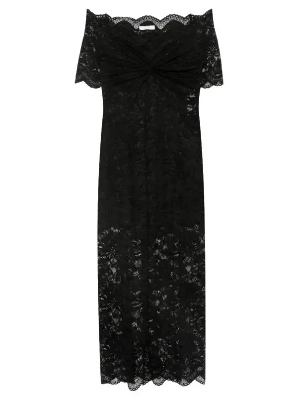 Rabanne Off-the-shoulder Lace Maxi Dress - Black