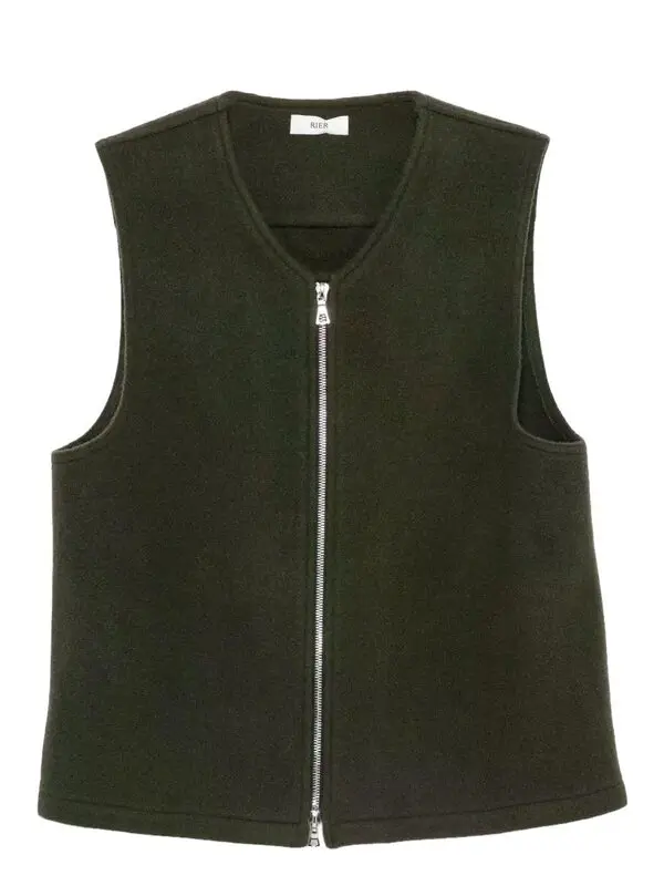 RIER Sleeveless Zip-fastening Gilet - Green