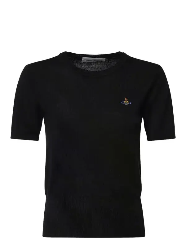 VIVIENNE WESTWOOD Orb Embroidered Short-sleeve T-shirt - Black