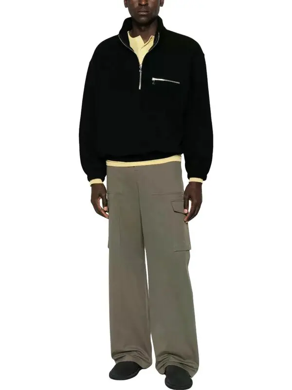 RIER Quarter-zip Fleece Sweatshirt - Black