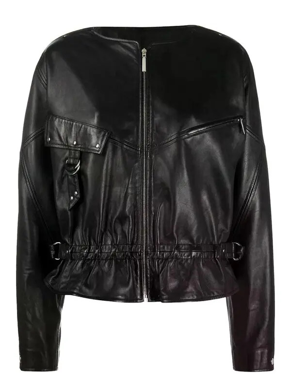 Alberta Ferretti Oversized Zip-up Sheepskin Jacket - Black