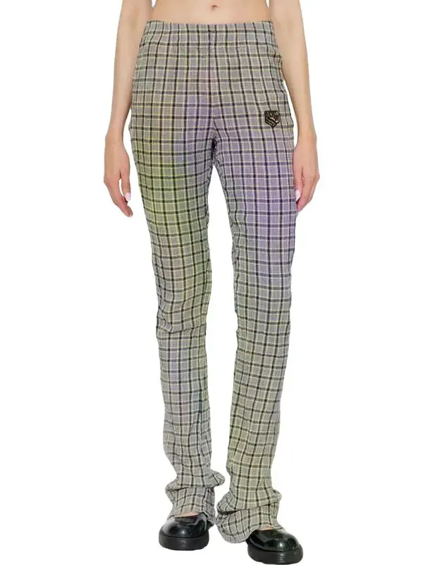 DIESEL® Checked Seersucker Crinkle Wash Trousers - Grey