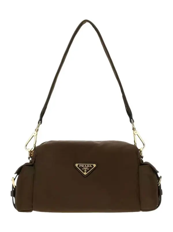 Prada Explore Small Re-nylon And Leather Shoulder Bag - Brown
