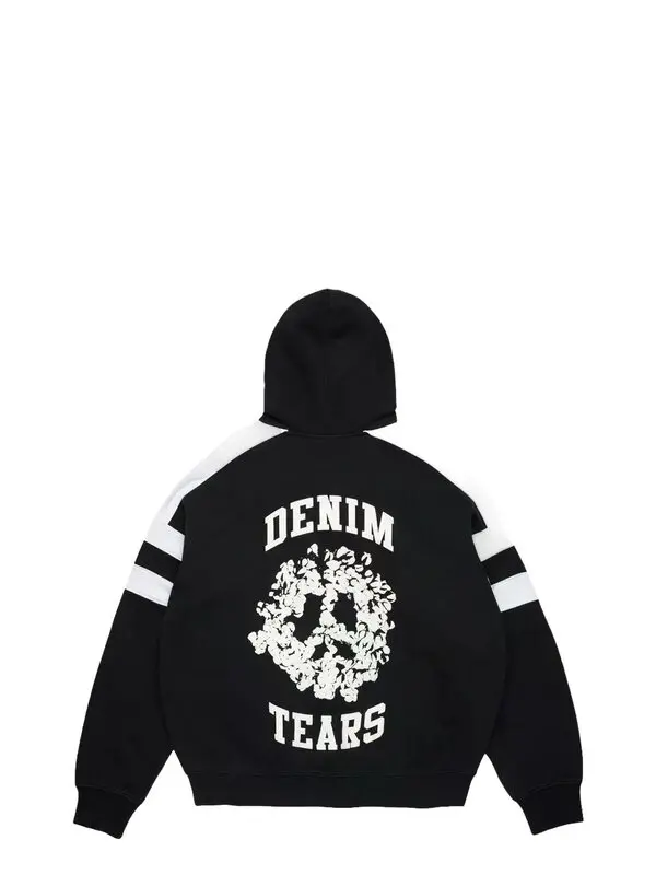 DENIM TEARS Denim U Paneled Zip-up Hoodie - Black