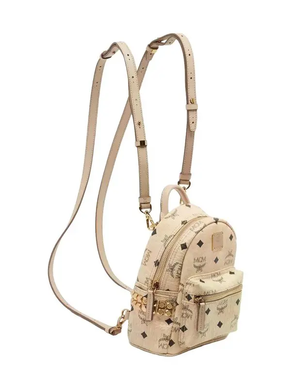 Mcm Mini Stark Visetos Backpack - Neutrals