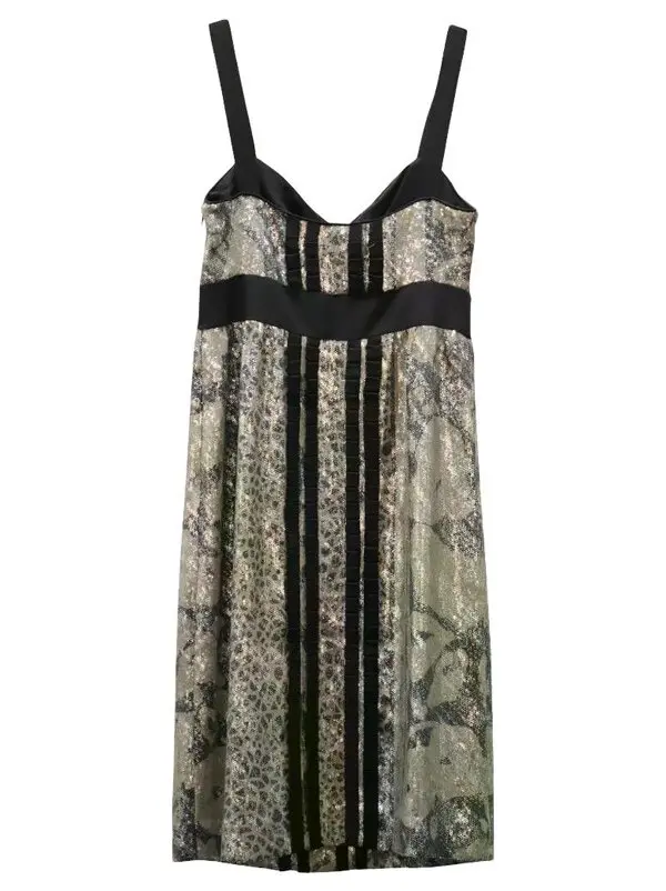Diane Von Furstenberg Sequin Animal Print V-neck Sleeveless Midi Dress - Neutrals