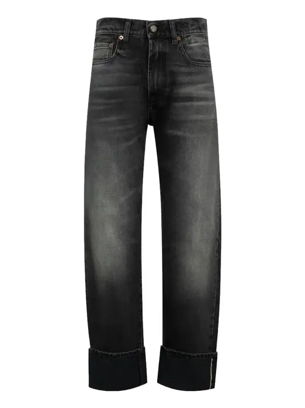 R13 Selvedge Cuffed Jeans - Black