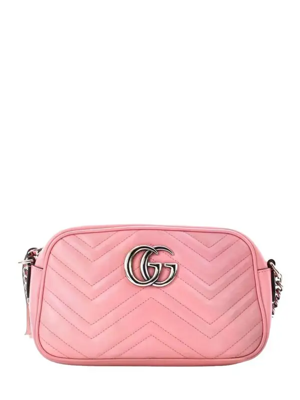 Gucci Gg Marmont Matelasse Leather Small Shoulder Bag - Pink
