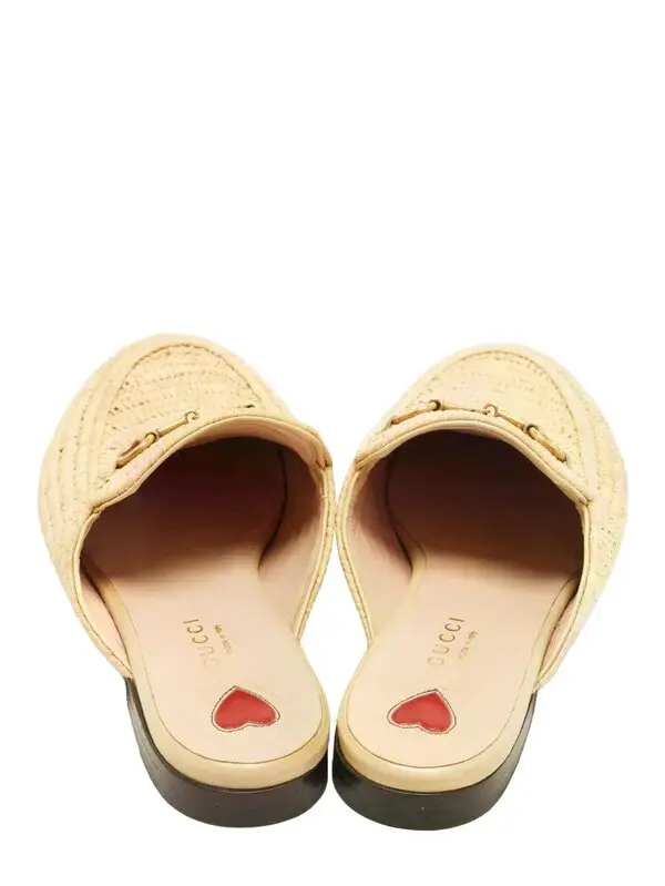 Gucci Princetown Horsebit Woven Mules - Neutrals