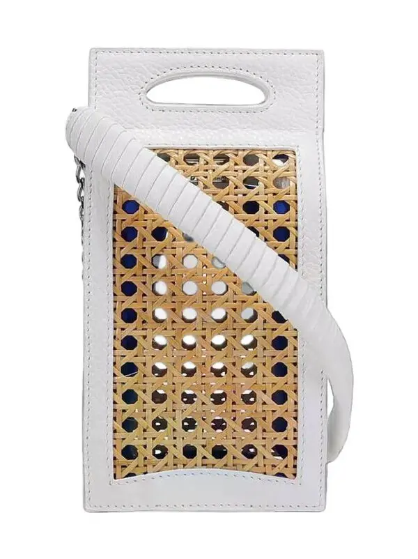 Tyler Ellis Mini Stella Wicker Tote Bag - White