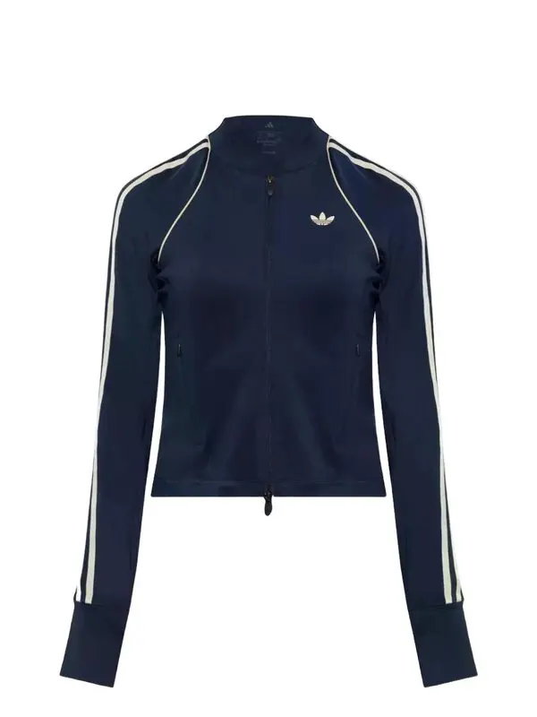 Adidas Side-stripe Zip-up Sweatshirt - Blue