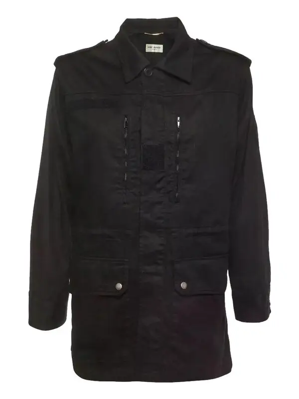 Saint Laurent Gabardine Logo Patch Jacket - Black