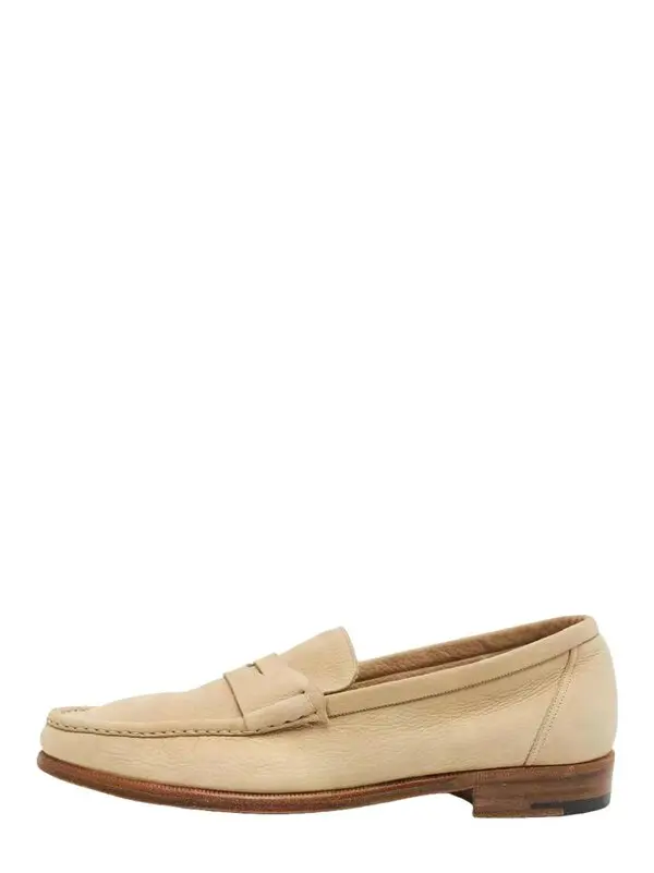 LANVIN Beige Nubuck Leather Penny Loafers - Neutrals