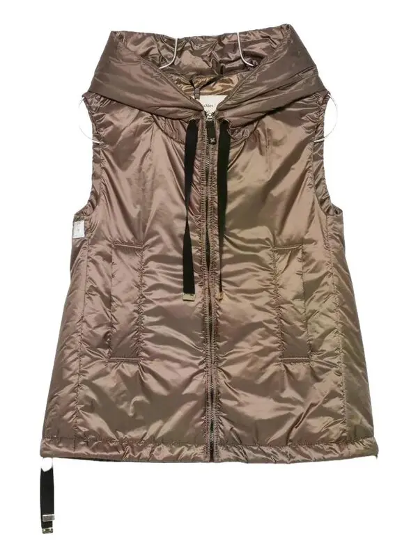Max Mara Quilted Hooded Gilet - Brown