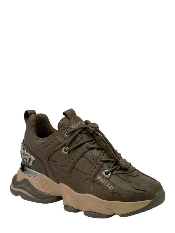 PLEIN SPORT Runner Beast X-01 Panelled Sneakers - Brown