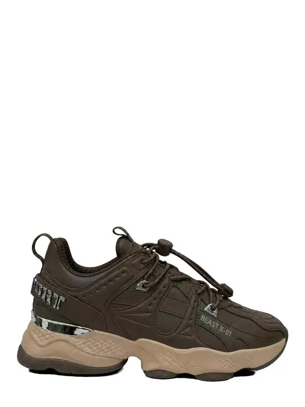 PLEIN SPORT Beast X-01 Panelled Sneakers - Brown