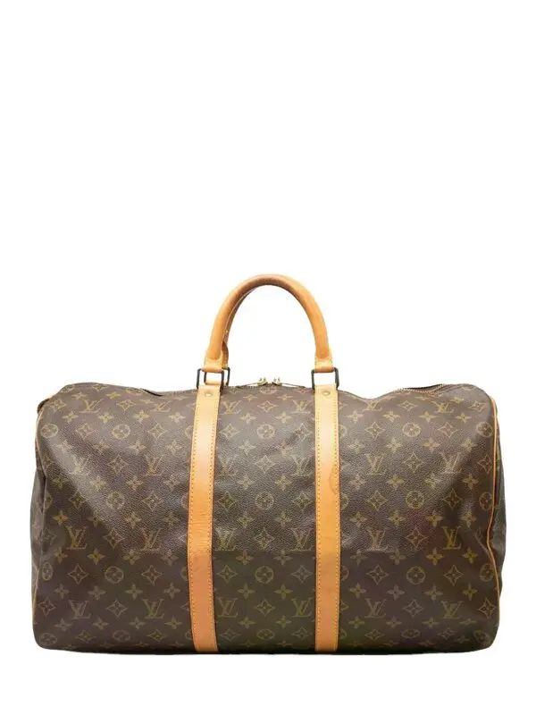 LOUIS VUITTON 1990 Monogram Keepall 50 Travel Bag - Brown