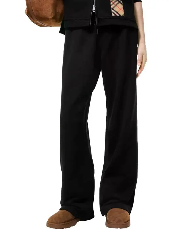 Burberry Cotton Track Pants With House Check Patch - Black