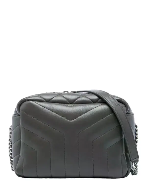 Saint Laurent Matelassé Calfskin Loulou Bowling Bag - Grey