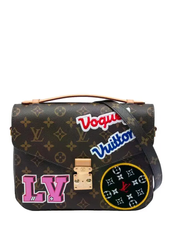 LOUIS VUITTON 2018 Monogram Patches Pochette Metis Satchel - Brown
