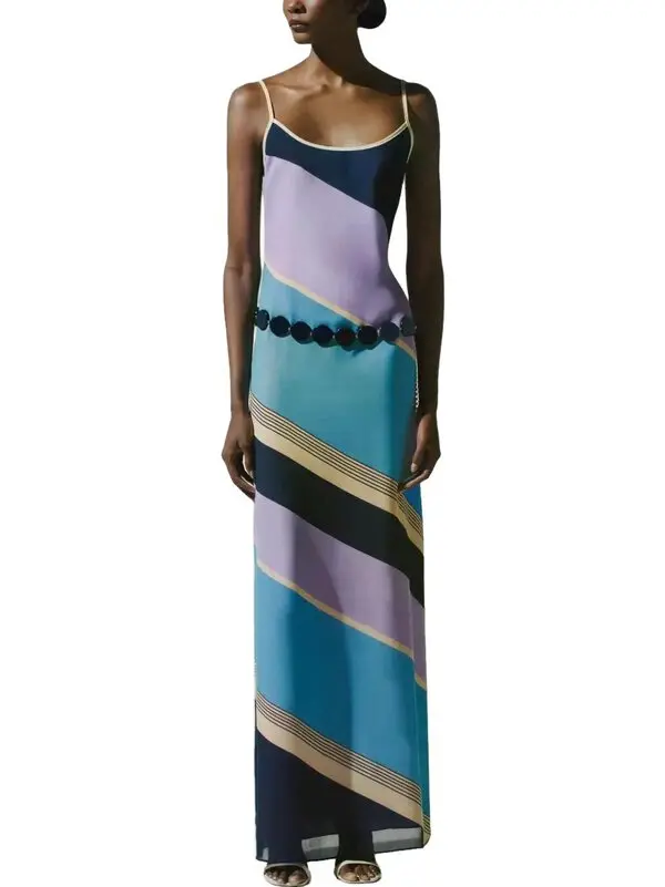 BAOBAB Rita Diagonal-stripe Maxi Dress - Blue