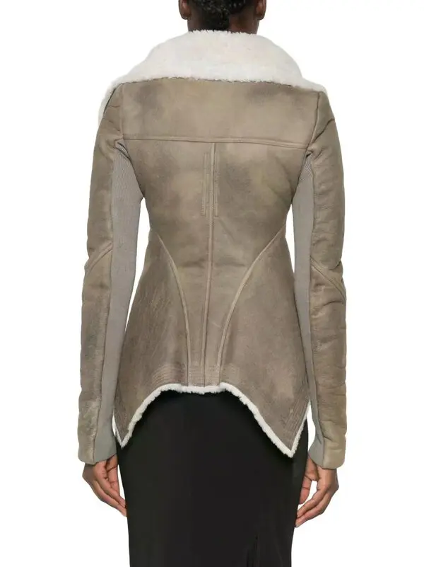 Rick Owens Shearling-lined Asymmetric Jacket - Grey