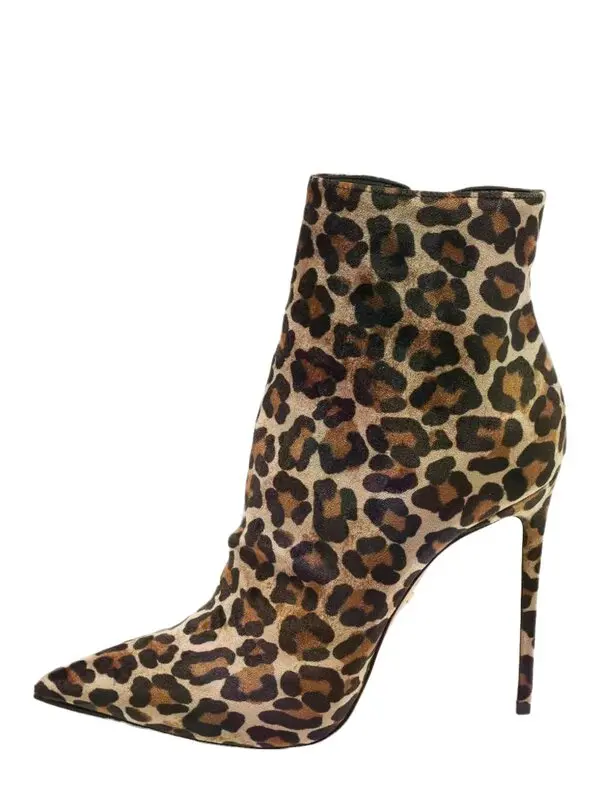 LE SILLA Leopard-print Velvet Heeled Ankle Boots - Neutrals
