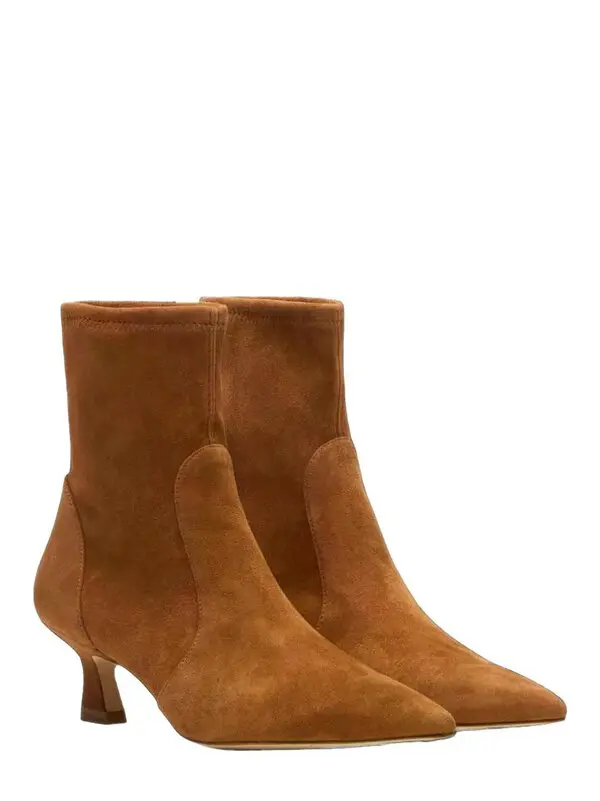 STUART WEITZMAN Vinnie Sculptural Heel Ankle Boots - Brown