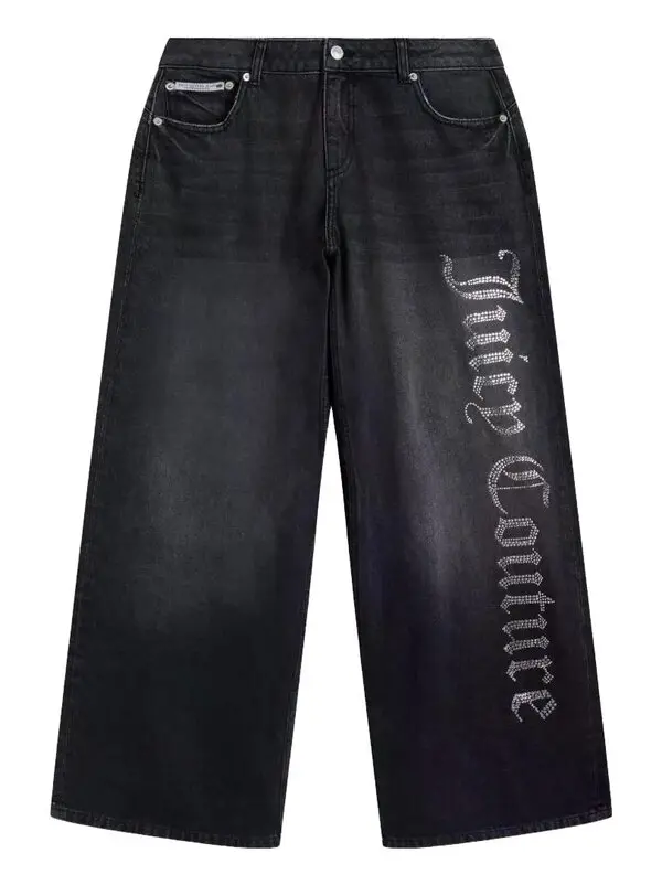 Juicy Couture Diamanté Wide-leg Jeans - Black