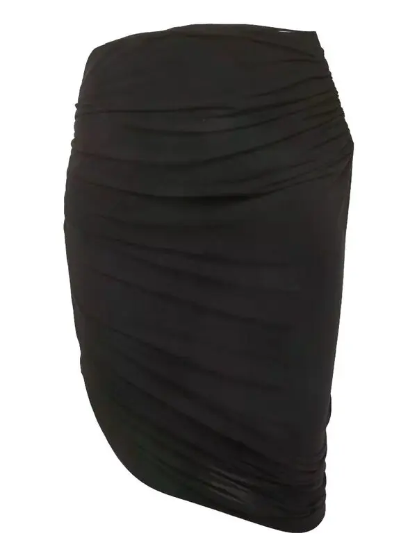 Magda Butrym Ruched Asymmetric Hem Skirt - Black