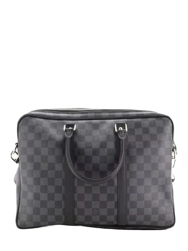 LOUIS VUITTON Porte-documents Voyage Briefcase Damier Graphite Pm Business Bag - Black