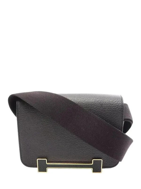 Hermès 2023 Chevre Mysore Geta Crossbody Bag - Black