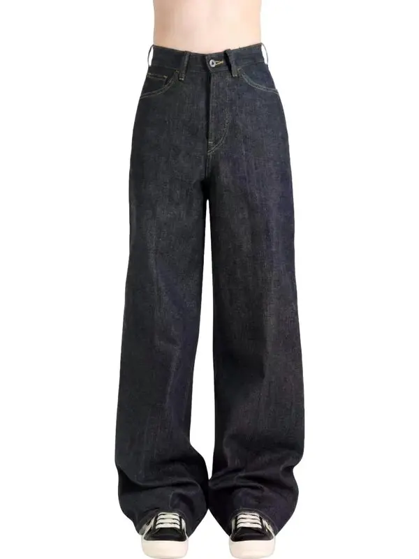 TAIGA TAKAHASHI Contrast-stitching Wide-leg Jeans - Blue