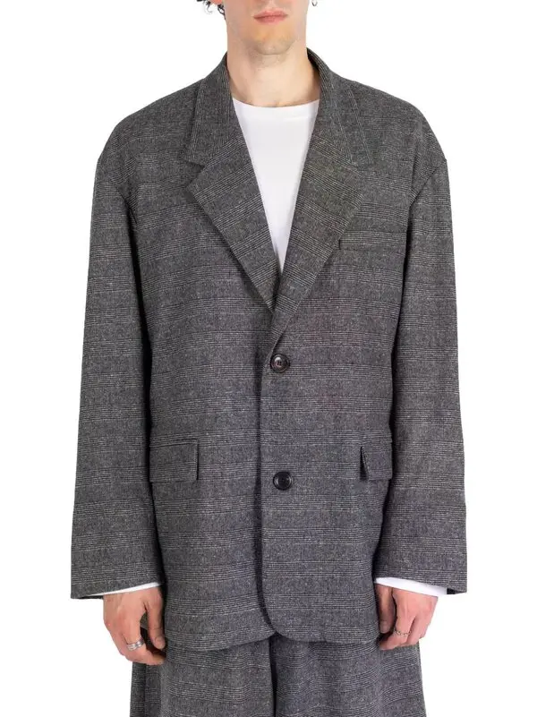 SOCIETE ANONYME Checked Wool Blazer - Grey