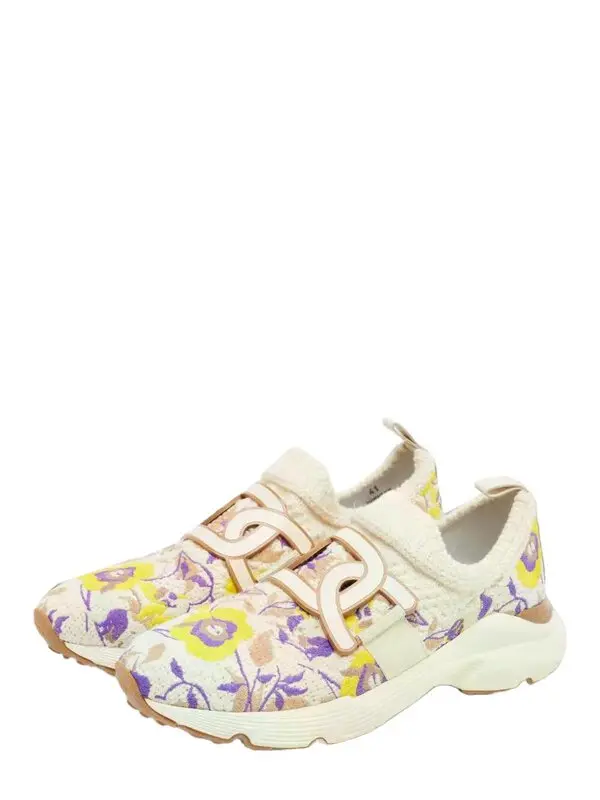 TOD'S Kate Floral Print Sneakers - Neutrals