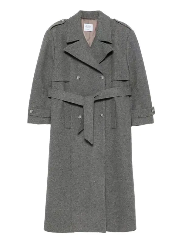 LE SULLY STUDIO Double-breasted Belted Coat - Grey