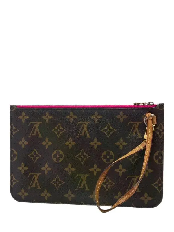 LOUIS VUITTON 2015 Monogram Neverfull Mm Pouch - Brown