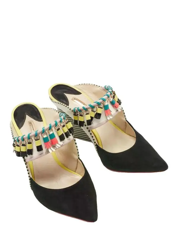 SOPHIA WEBSTER Tassel Embellished Wedge Sandals - Black