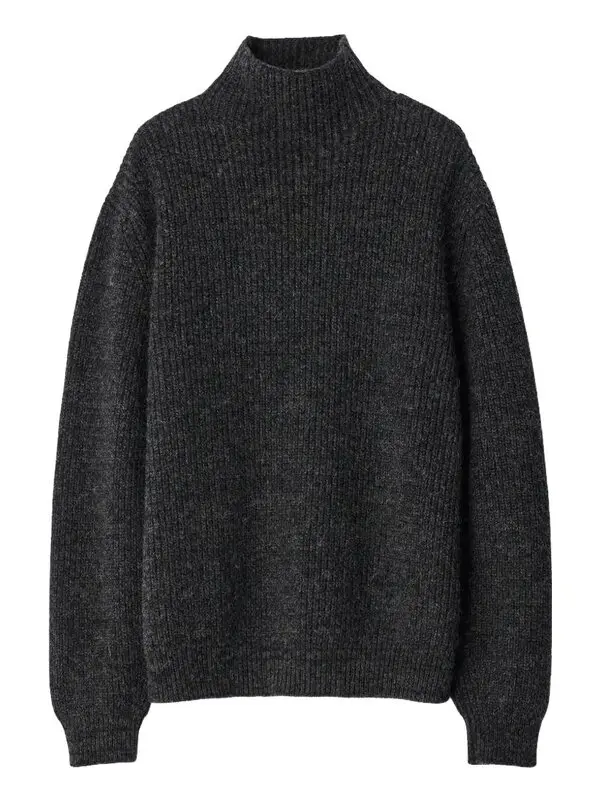 LEMAIRE High-neck Yak Alpaca Sweater - Grey