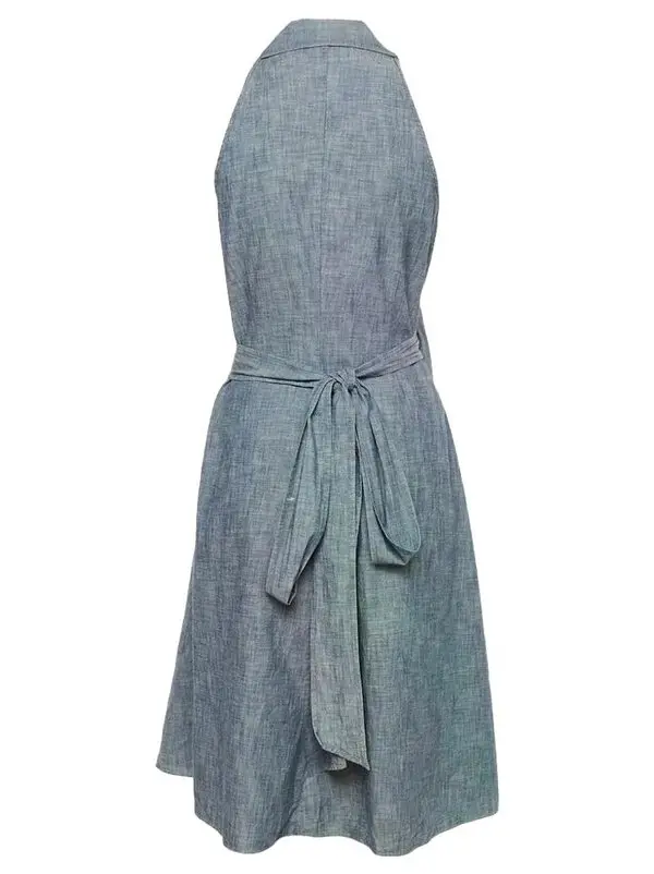 Ralph Lauren Sleeveless Wrap Midi Dress - Blue