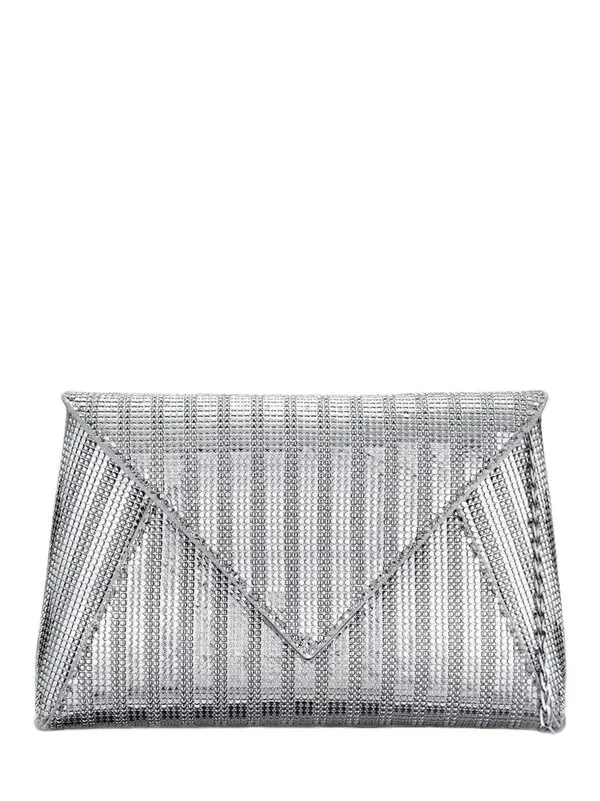 Tyler Ellis Large Lee Pouchet Chainmail Clutch Bag - Silver