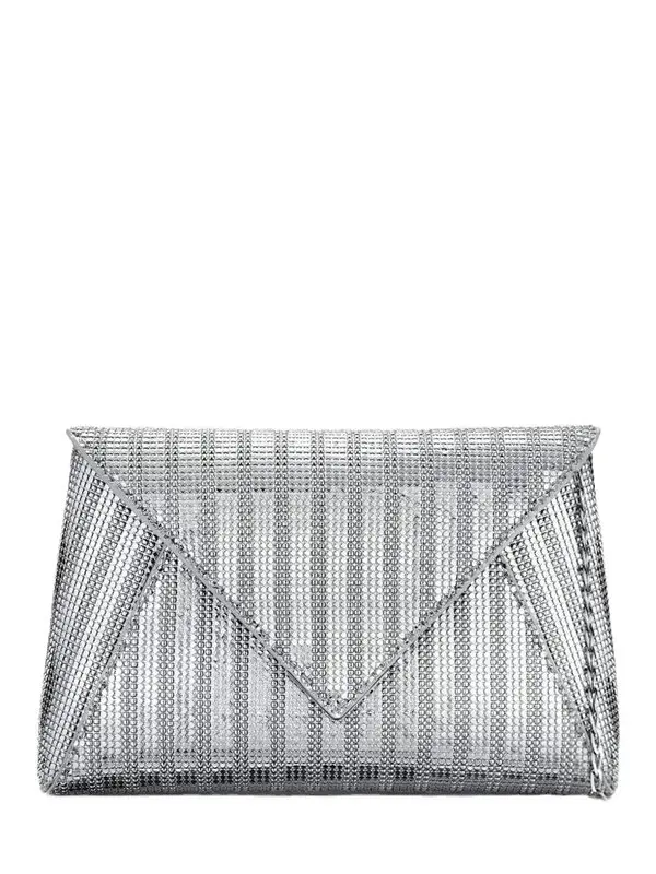 Tyler Ellis Large Lee Pouchet Chainmail Clutch Bag - Silver