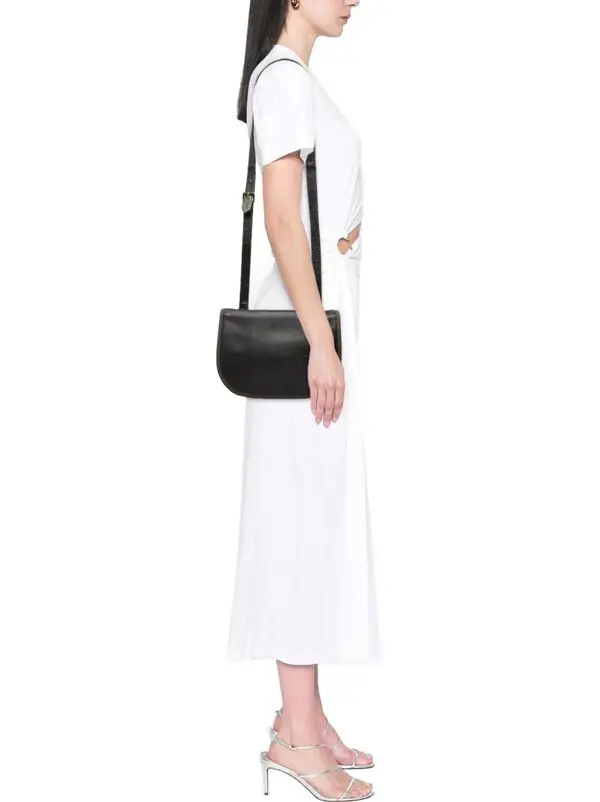 Loewe 1990-2010 Leather Anagram Flap Crossbody Bag - Black