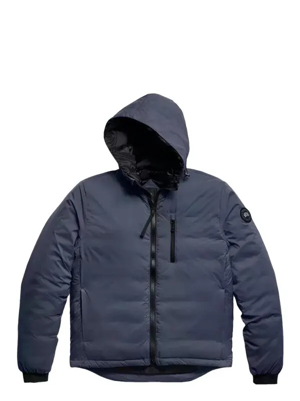 Canada Goose Logo Patch Hooded Padded Jacket - Blue