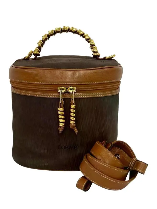 Loewe Leather Velazquez Twist Vanity Bag Satchel - Brown