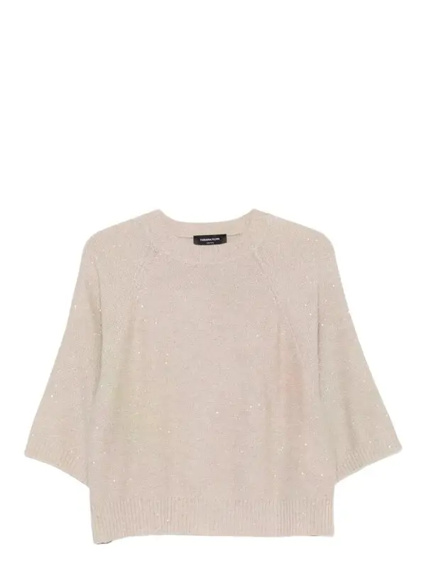 Fabiana Filippi Sequin-embellished Raglan-sleeve Sweater - Neutrals