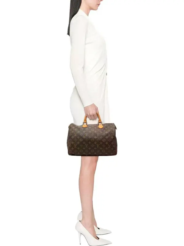 LOUIS VUITTON 1995 Monogram Speedy 35 Boston Bag - Brown